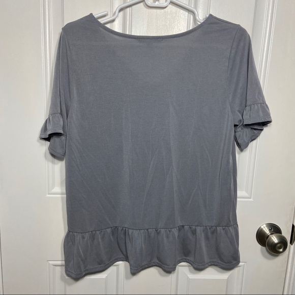 Green Envelope | Tops | Grey Ruffle Blouse | Poshmark